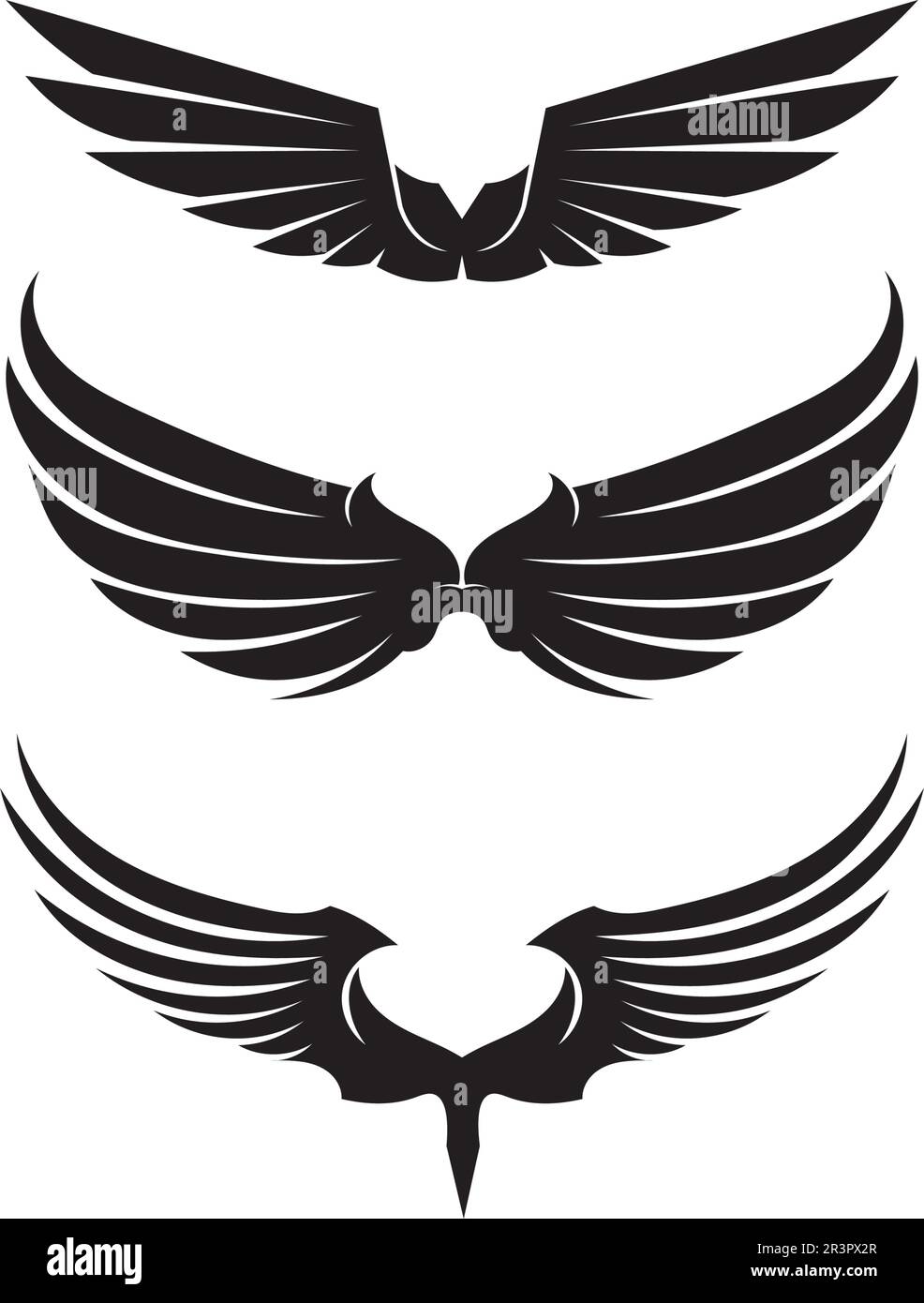 Falcon Wings Vector Geometric Falcon Flap Wings Logo Design Royalty