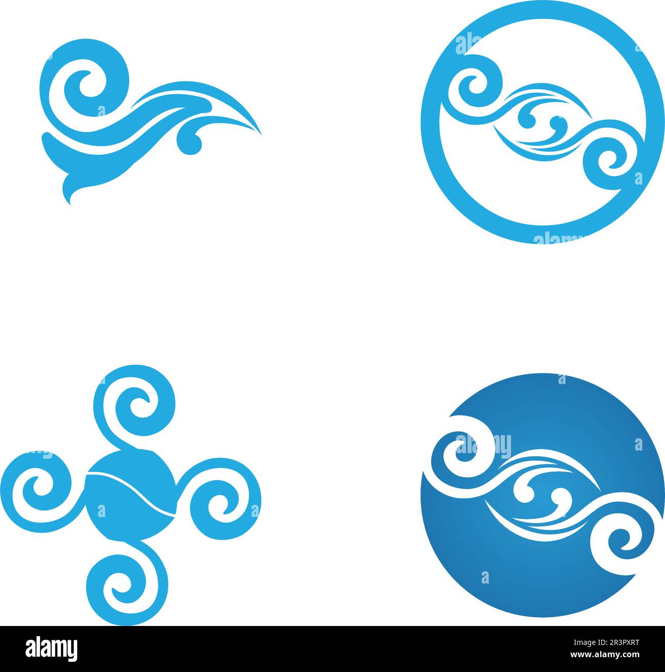 water Waves beach logo and symbols template icons app Stock Vector ...