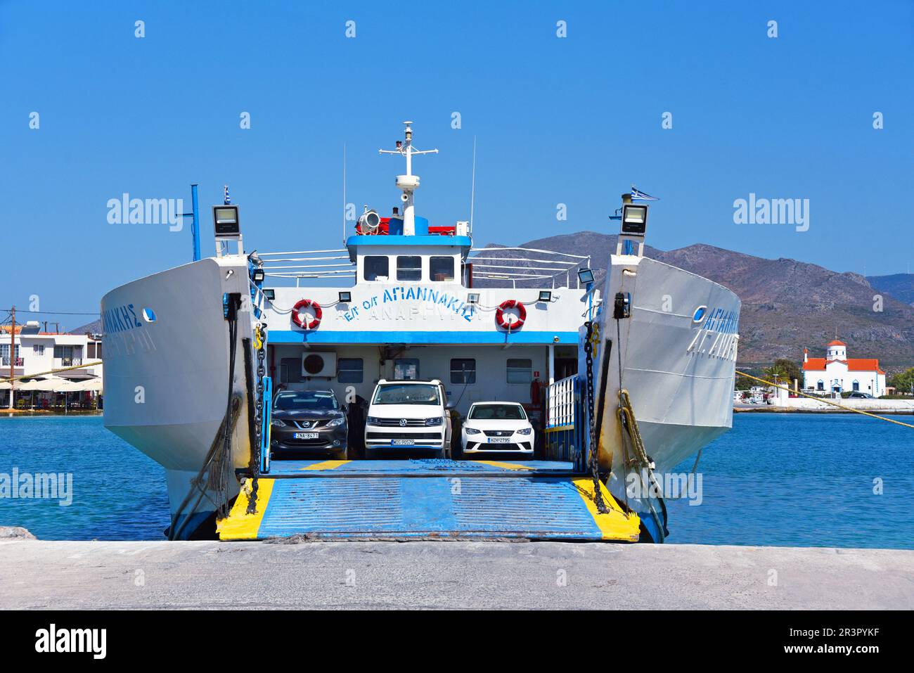 ferry to the island of Elafonisos, Greece, Peloponnese, Laconia ...