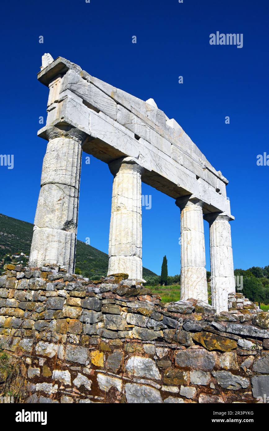 columns in the ancient Messene, Greece, Peloponnese, Messenia, Messene ...