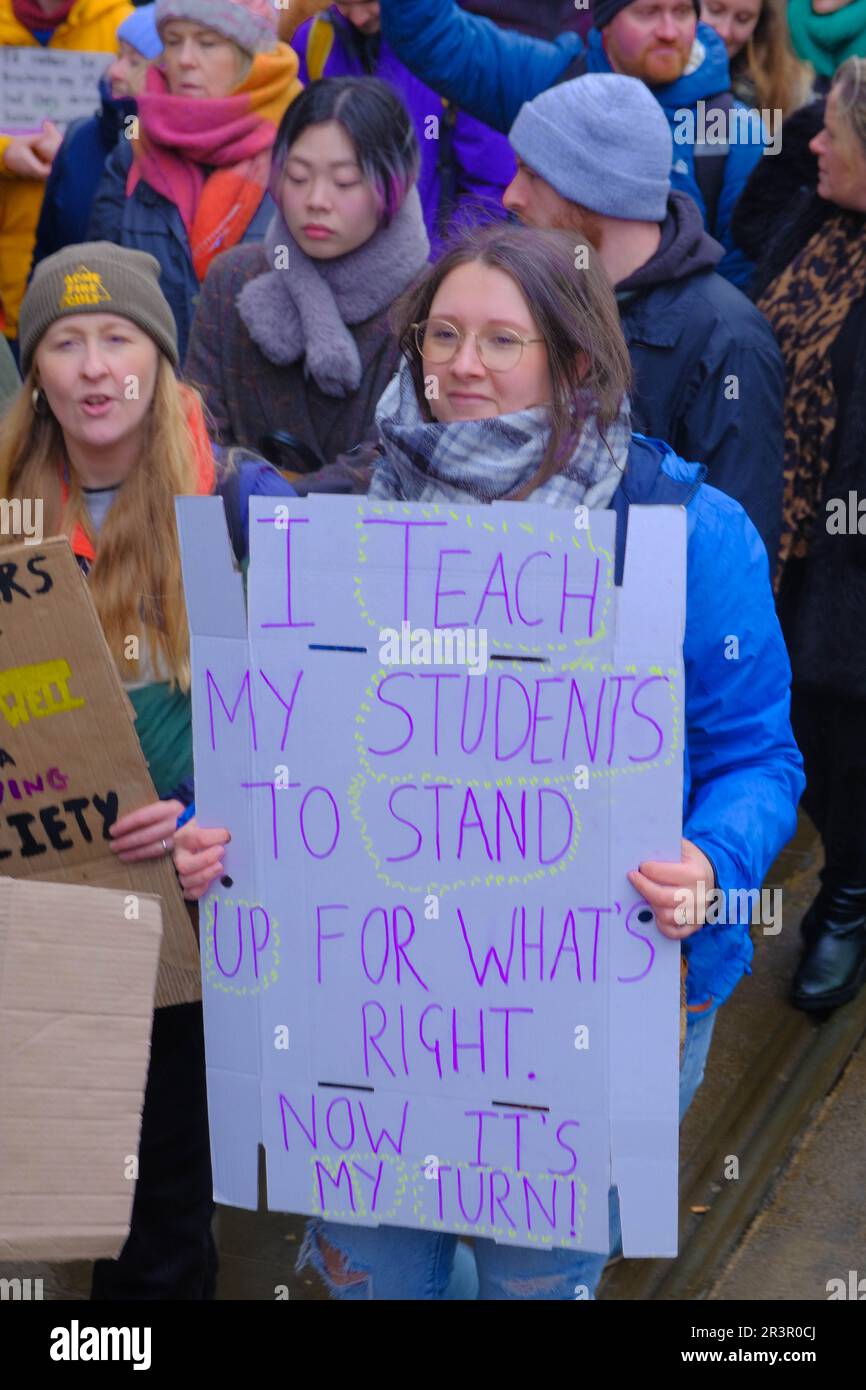 Manchester, UK. 1st Feb 2023. Unions General Public protest against the ...