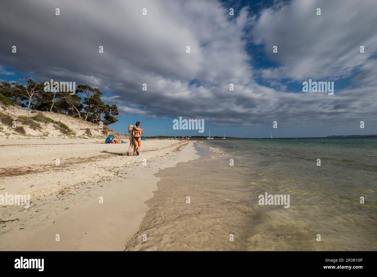 Carbó beach,Ses Salines, protected natural area, Mallorca, Balearic ...