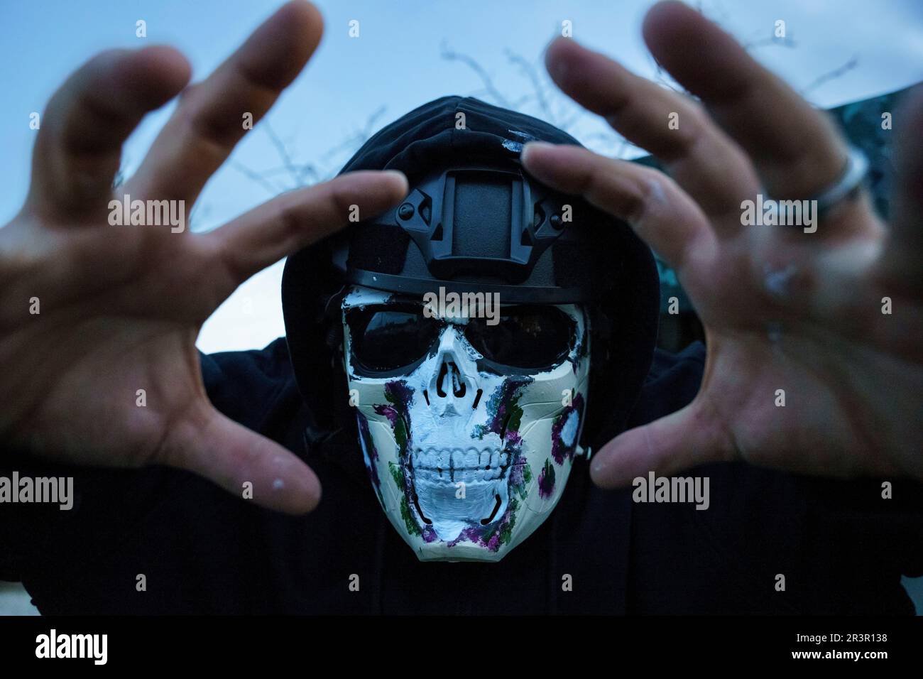 Zombie attack, Paint Ball Marratxi, Majorca, Balearic Islands, Spain ...