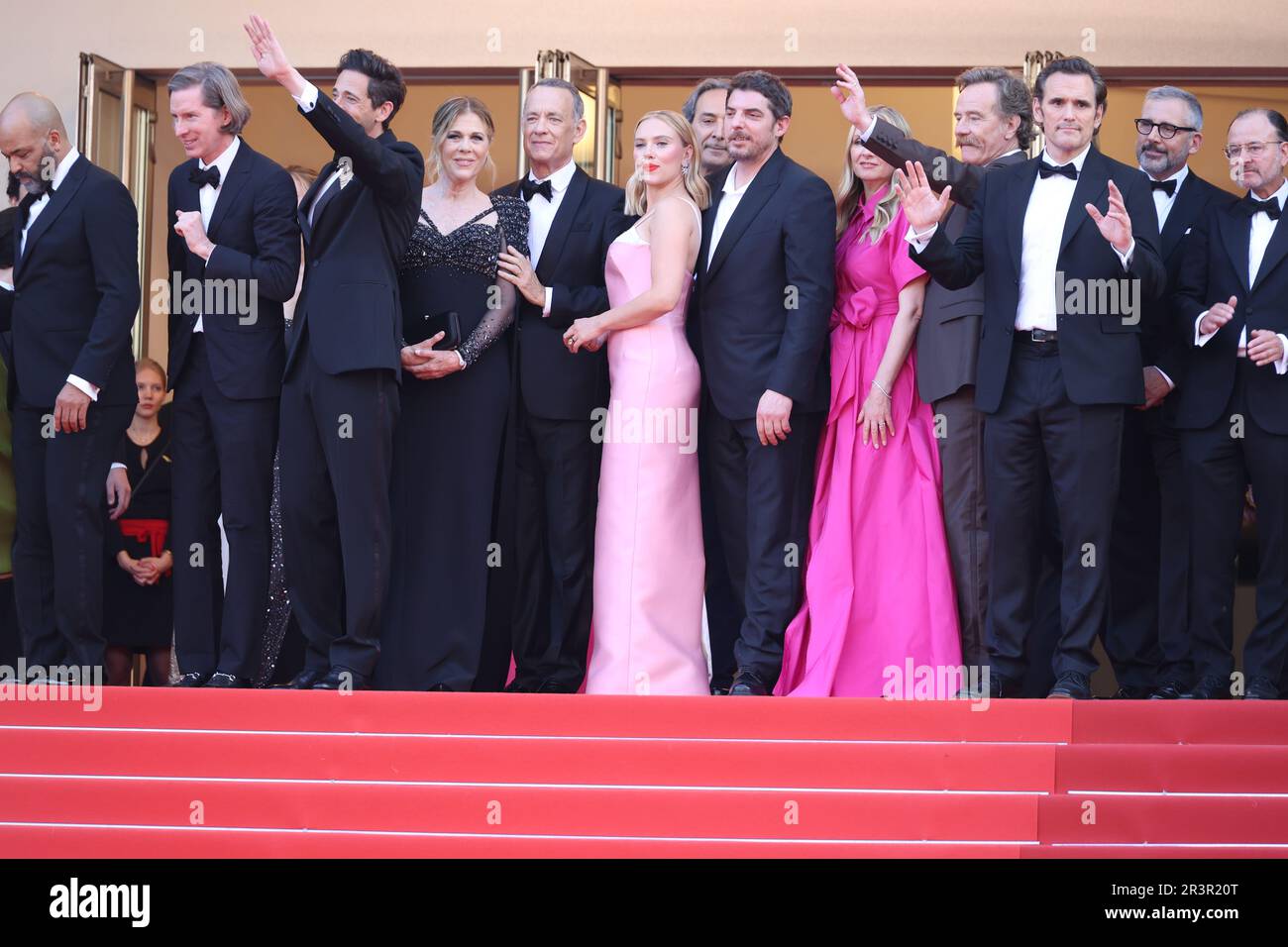 Cannes, France. 23rd May, 2023. Wes Anderson, Adrien Brody, Rita Wilson ...