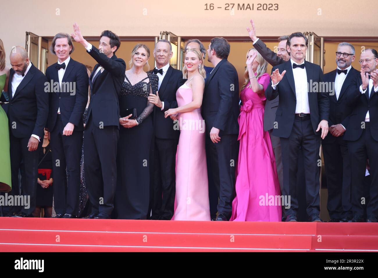 Cannes, France. 23rd May, 2023. Wes Anderson, Adrien Brody, Rita Wilson ...