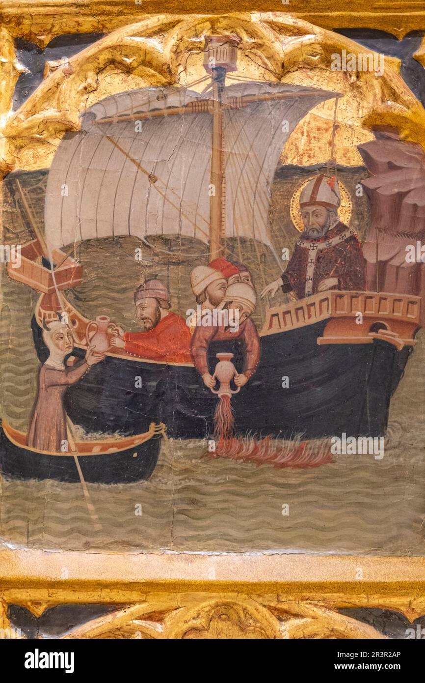 temptation of alcohol on a boat, altarpiece of San Nicolas San Antonio ...