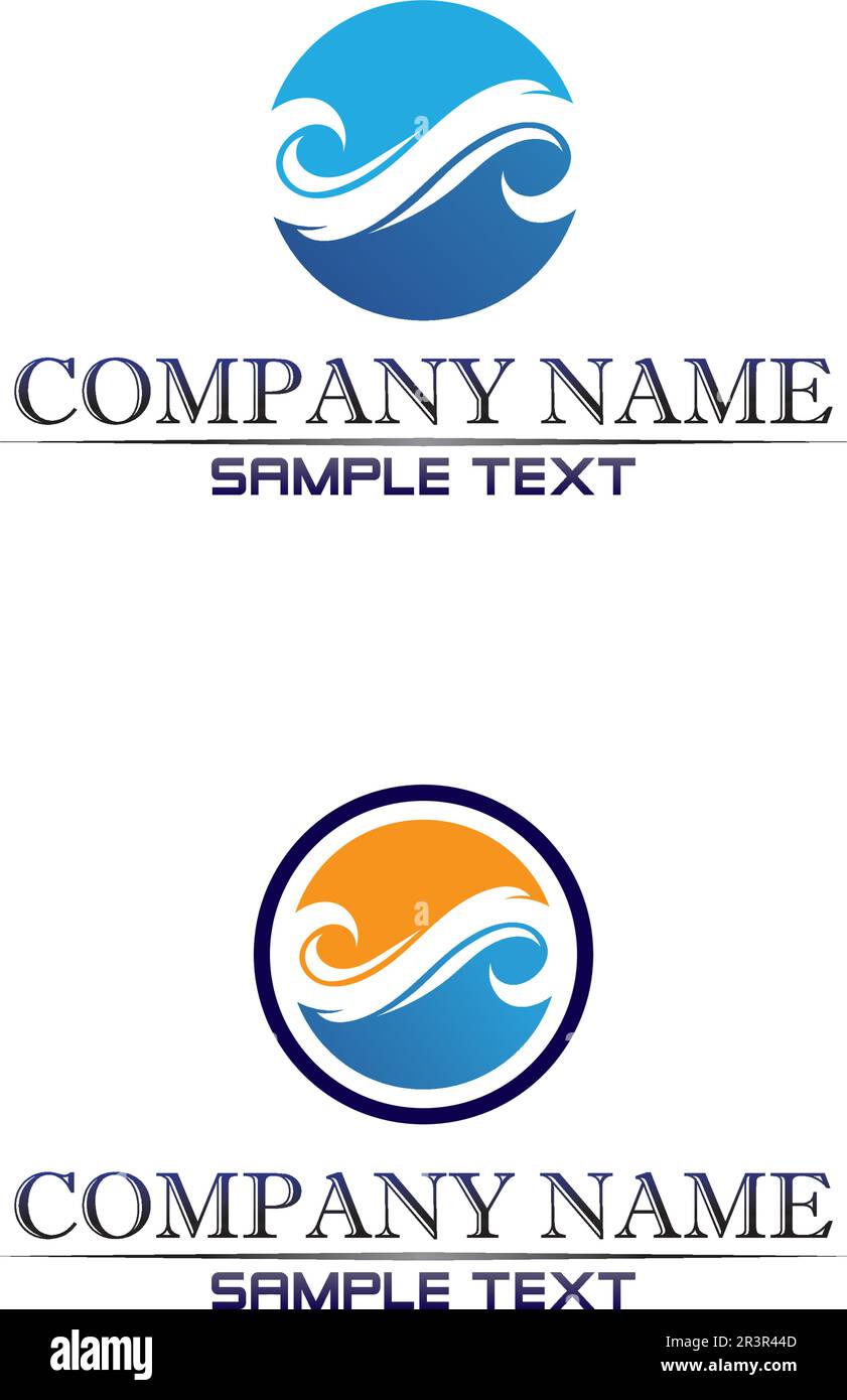 Waves beach logo and symbols template icons app Stock Vector Image ...
