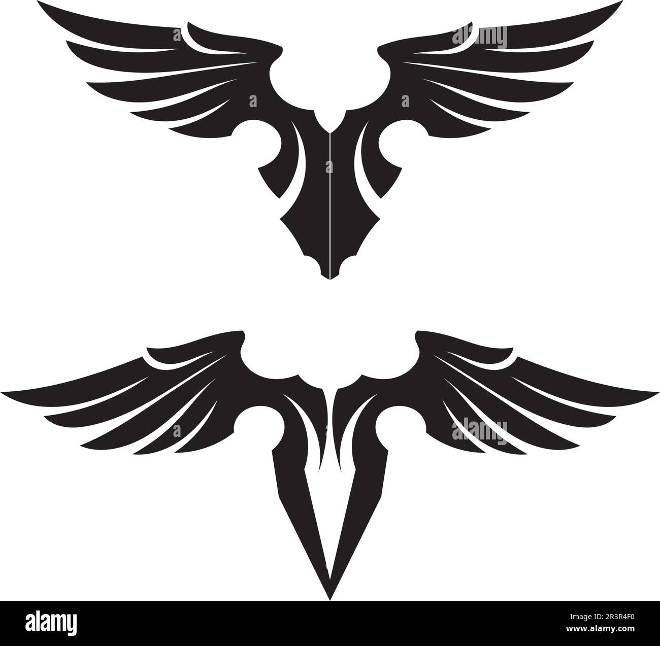 Black wing logo symbol for a professional designer Stock Vector Image ...