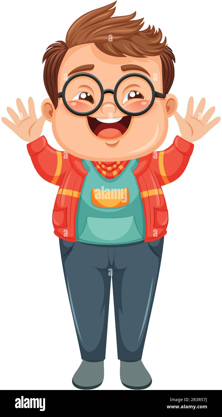 Cute nerdy boy cartoon character illustration Stock Vector Image & Art ...