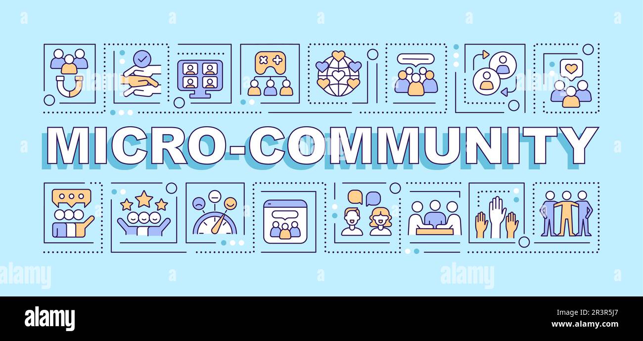 Micro community word concepts light blue banner Stock Vector Image ...