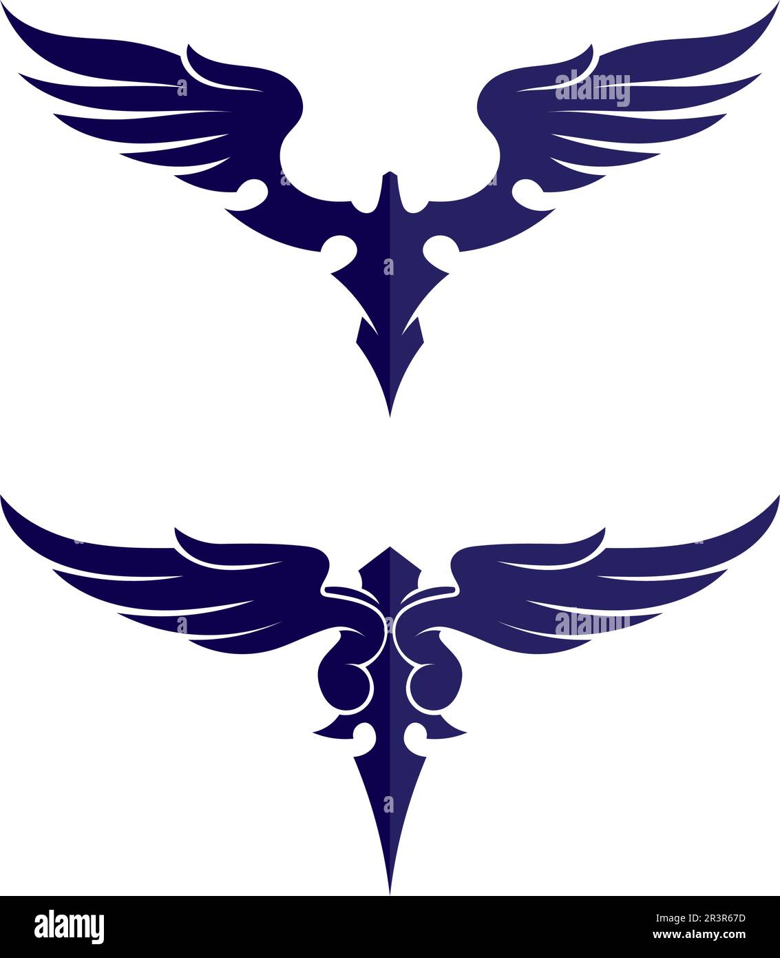 Black wing logo symbol for a professional designer Stock Vector Image ...