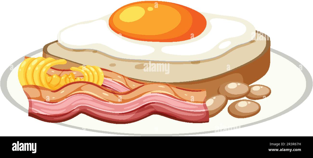 Isolated healthy breakfast cartoon illustration Stock Vector Image ...