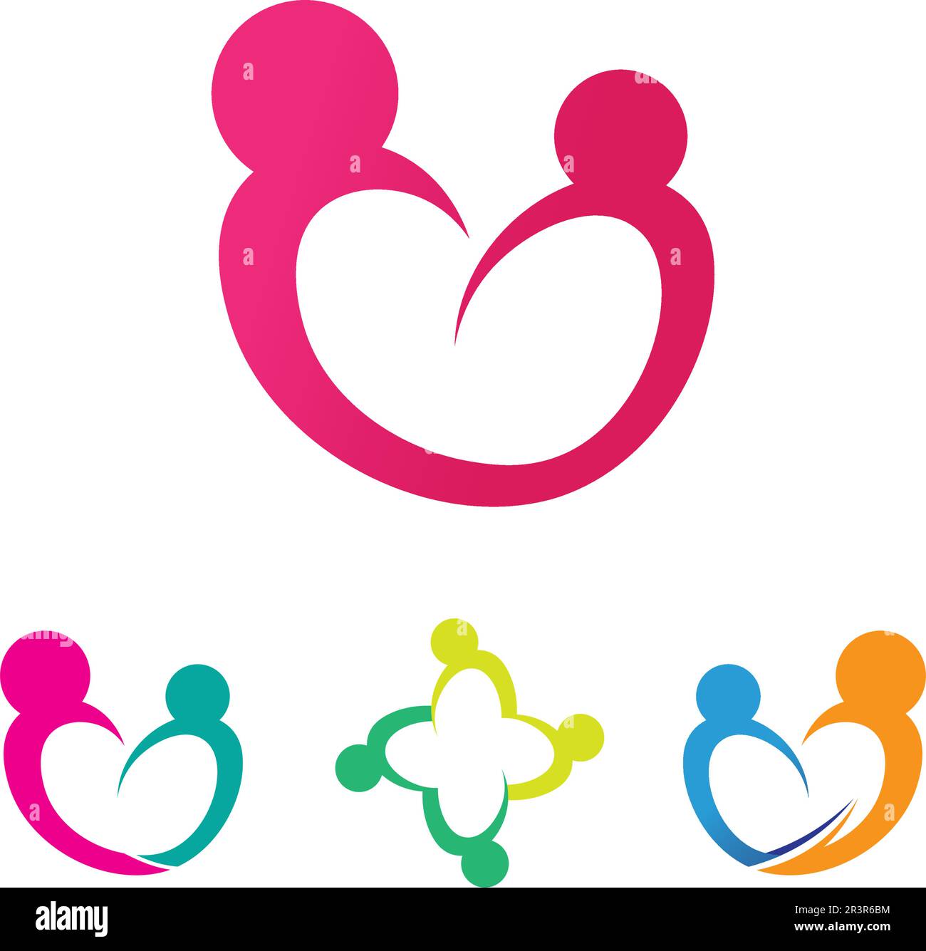 Vector Sign a mother adoption community and people care and couple ...