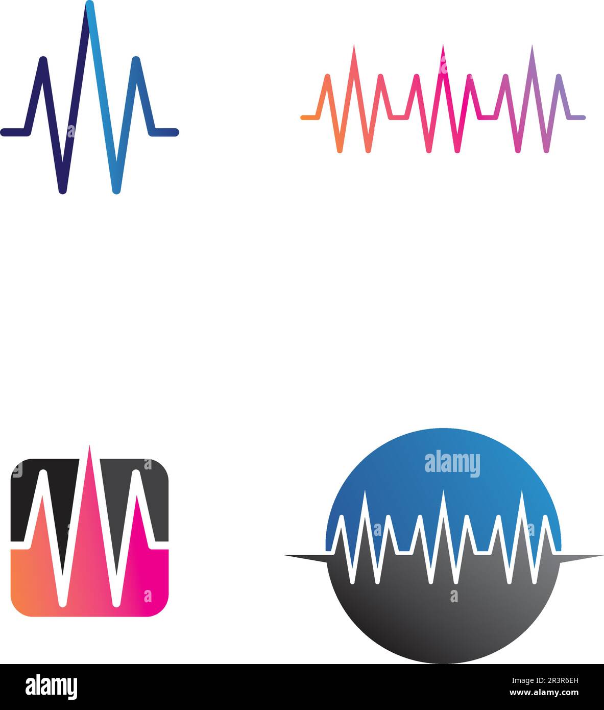 illustration of the sound wave icon vector icon template logo Stock ...