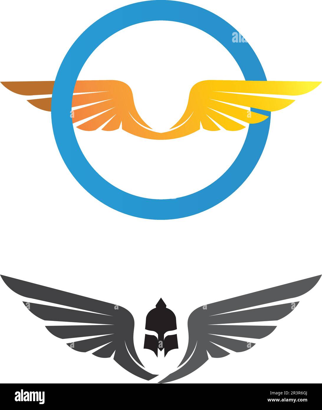 Black wing logo symbol for a professional designer Stock Vector Image ...