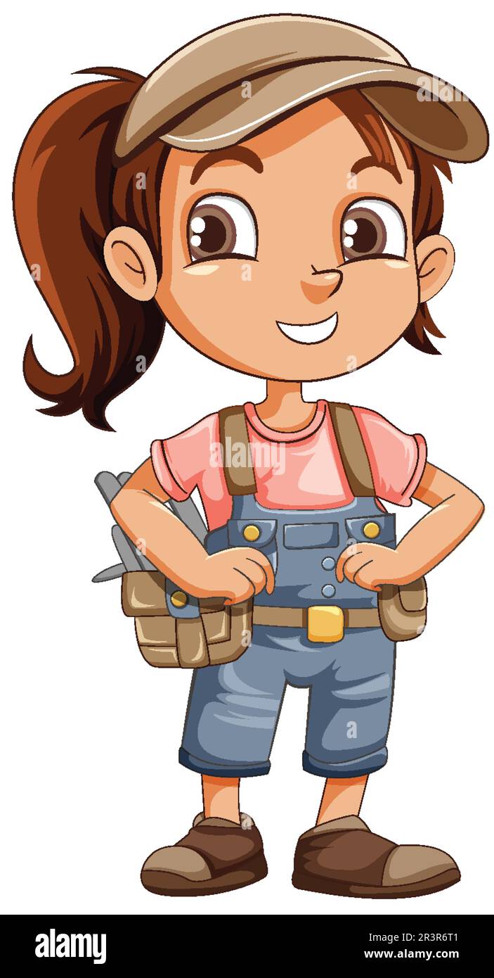 Maintenance girl cartoon character illustration Stock Vector Image ...