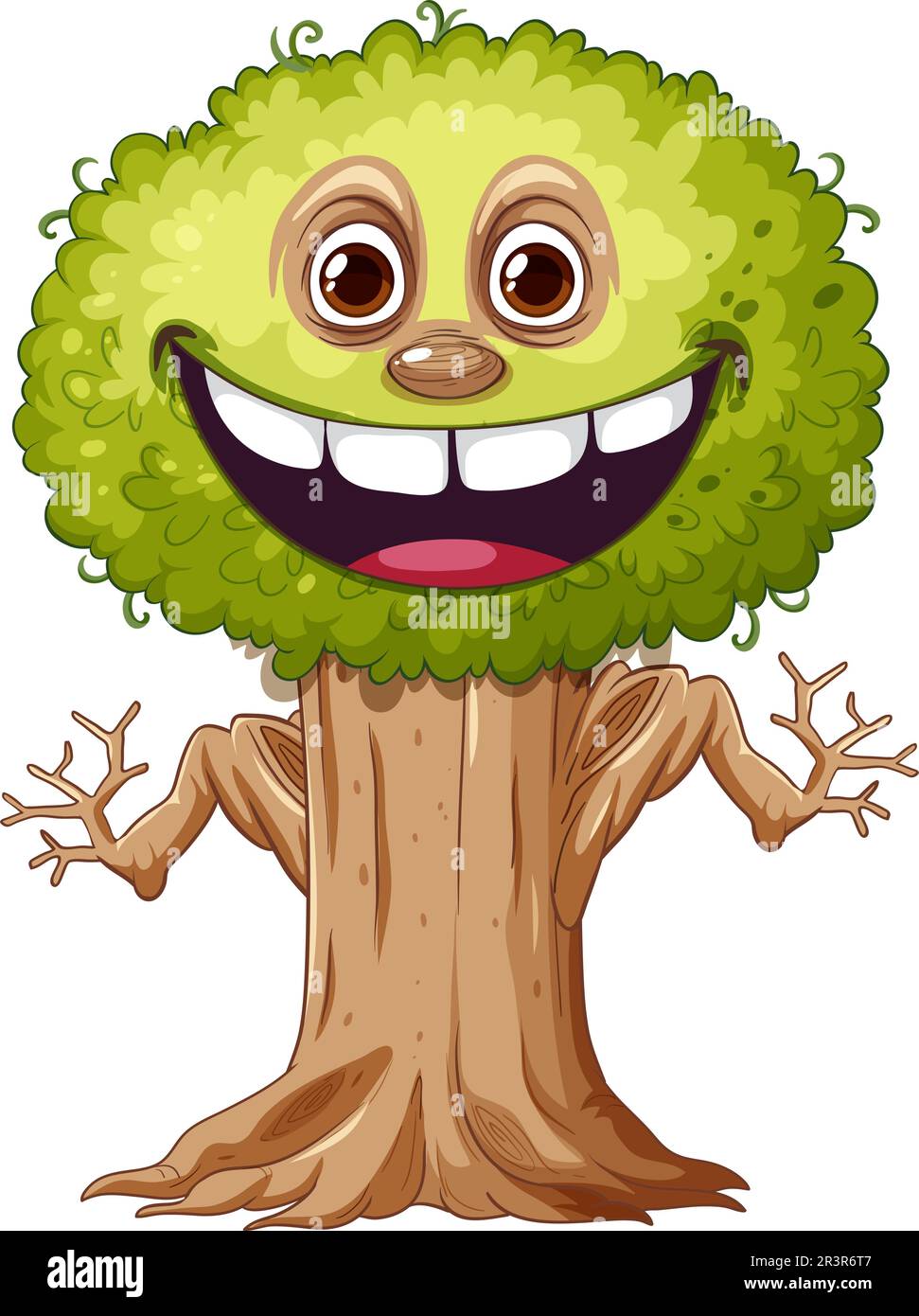 Smiley happy tree cartoon illustration Stock Vector Image & Art - Alamy