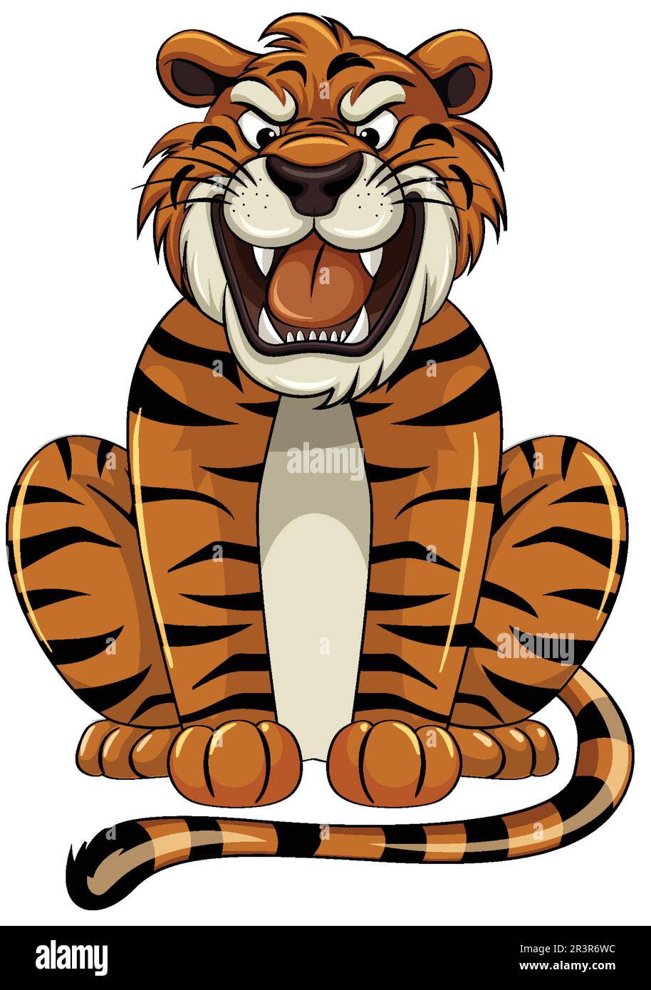 Sitting Tiger Cartoon Character illustration Stock Vector Image & Art - Alamy