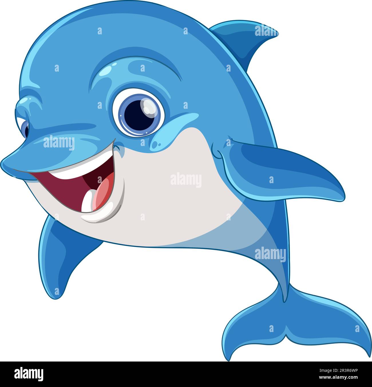 Cute dolphin cartoon character illustration Stock Vector Image & Art ...