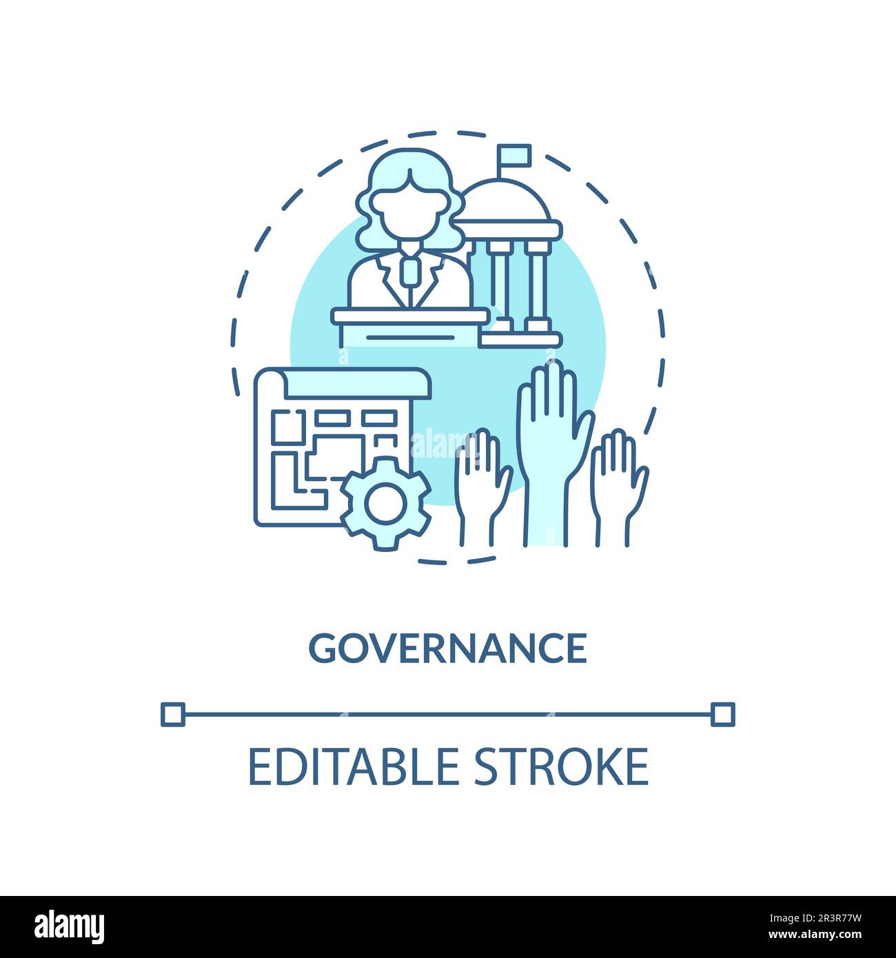 Governance turquoise concept icon Stock Vector Image & Art - Alamy
