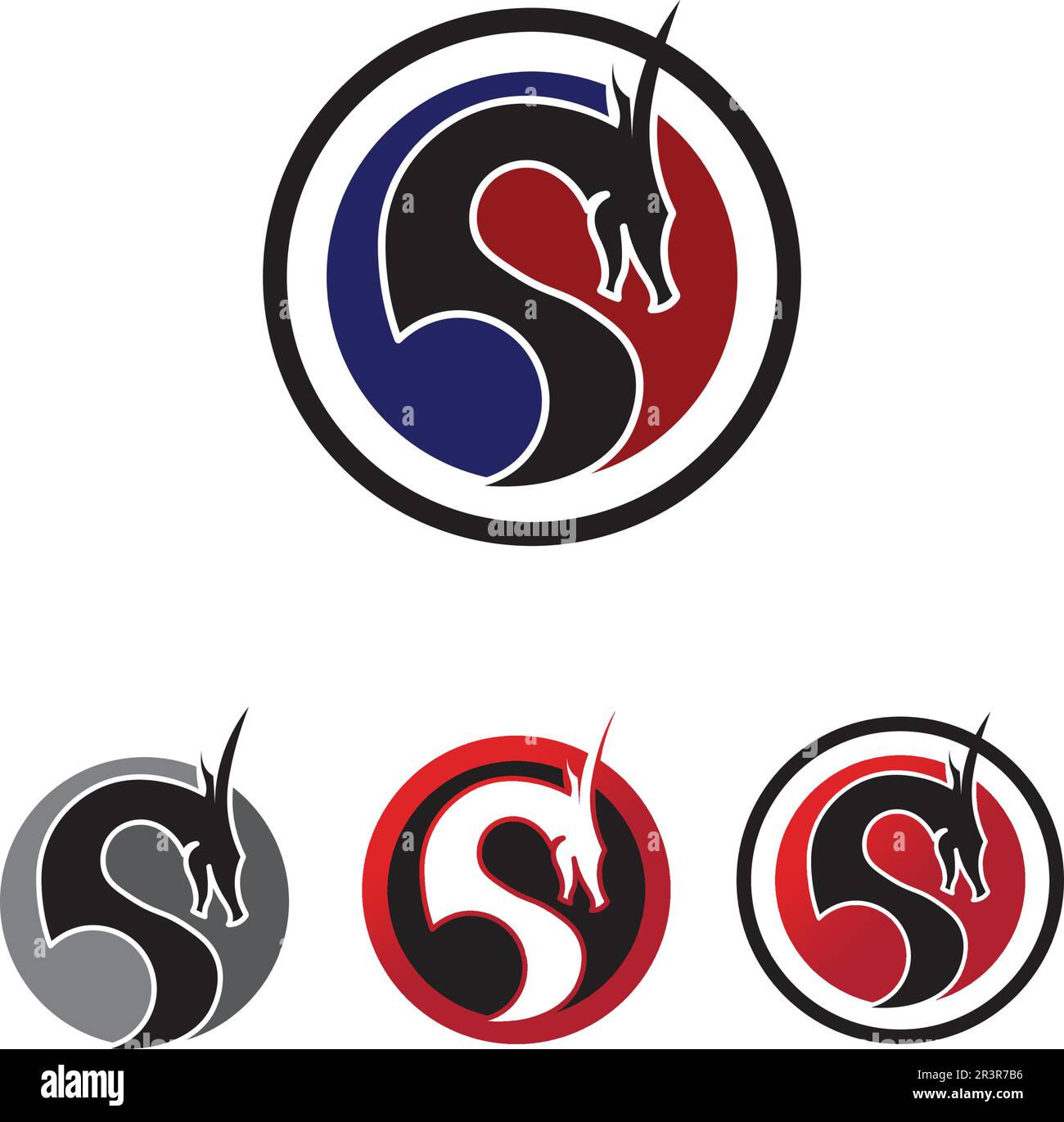 Head dragon flat color logo template vector illustration Stock Vector ...