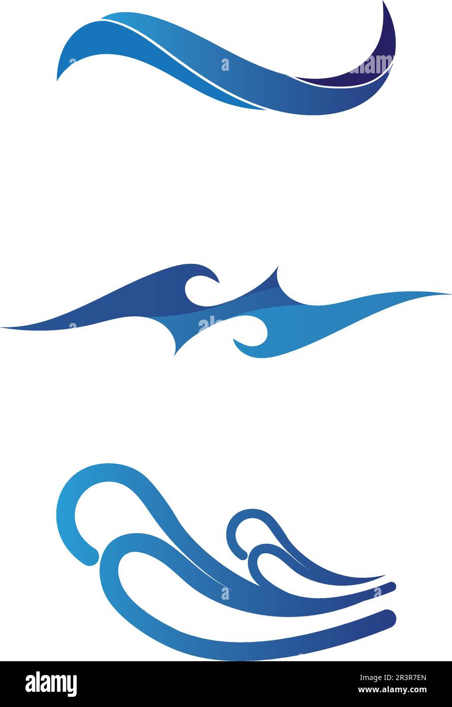 water and Waves beach logo and symbols template icons app Stock Vector ...