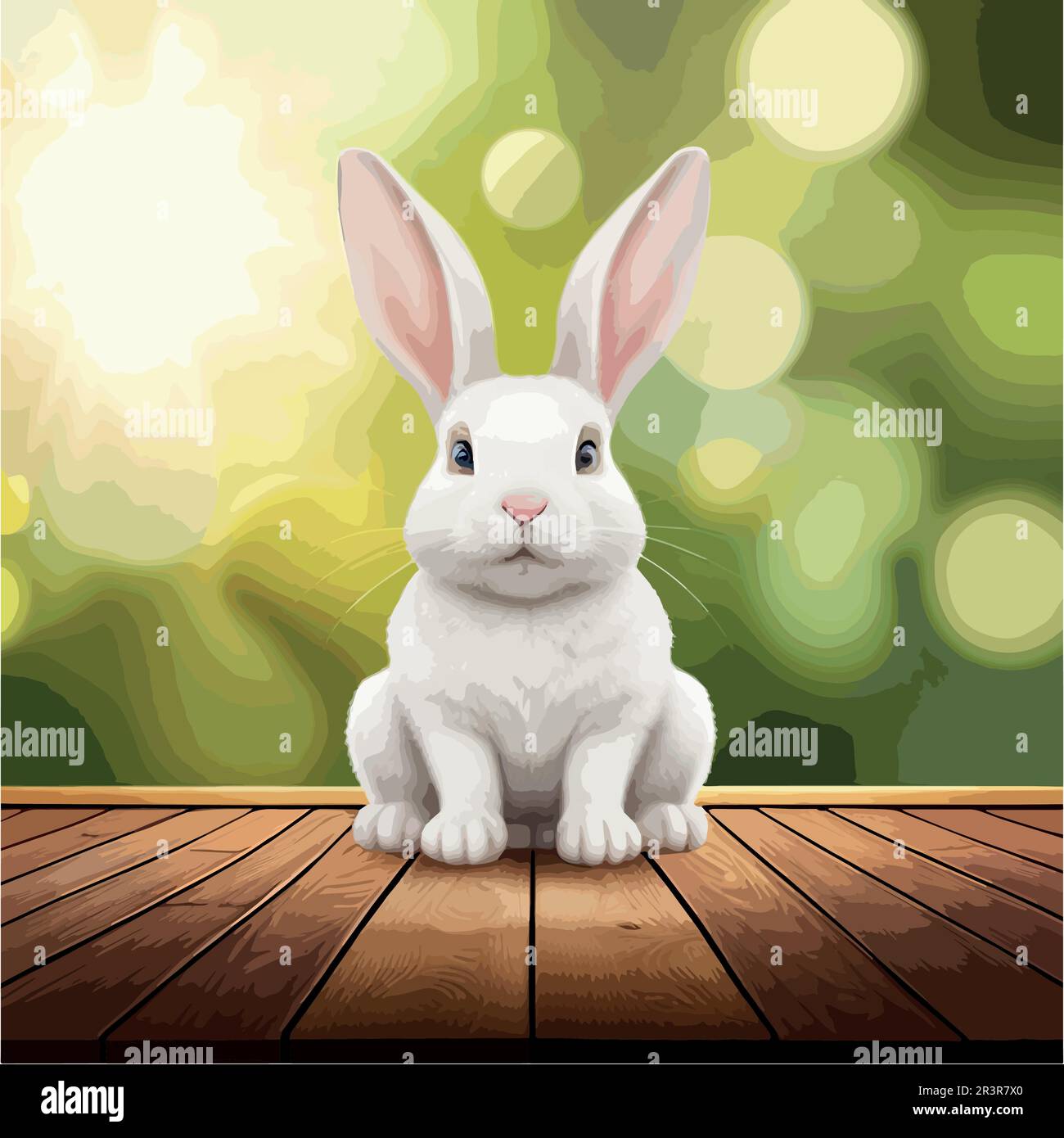 Little cute white bunny. Happy funny creature cartoon vector ...