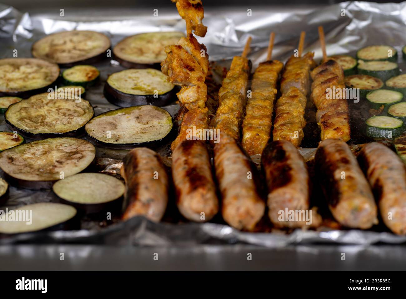 Cooking Barbecue in a public park Stock Photo - Alamy