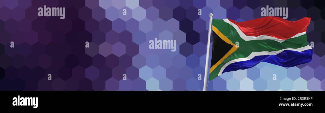 Large South Africa flag waving in the wind Stock Photo - Alamy