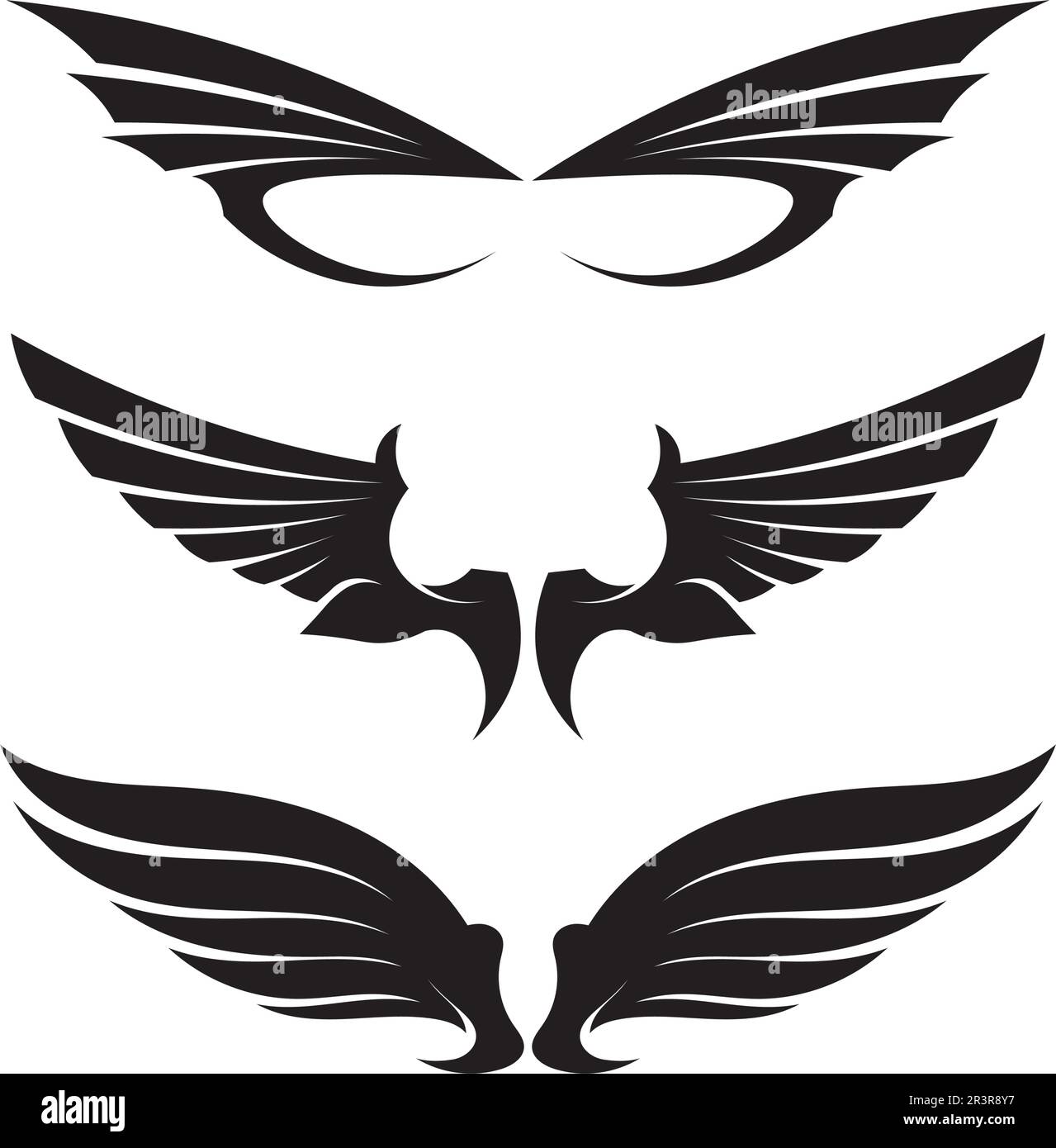 Falcon Wings Logo Template vector icon logo design Stock Vector Image ...