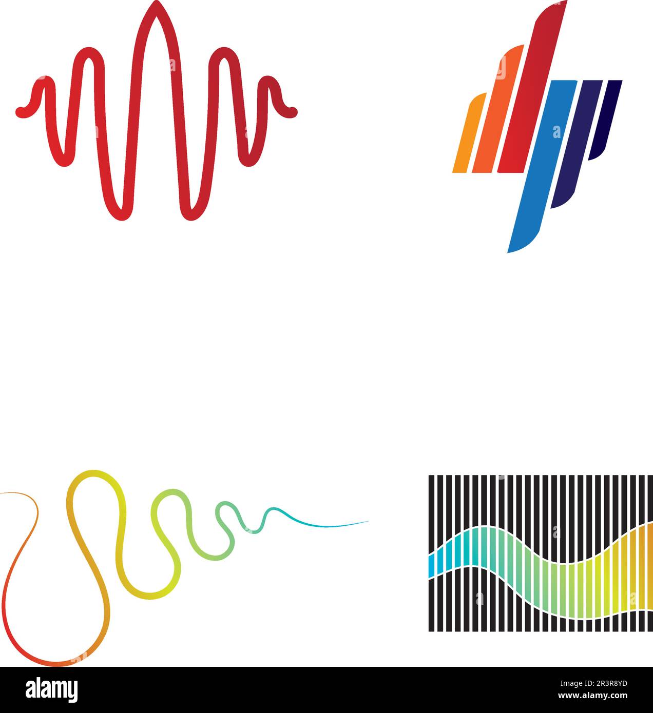 illustration of the sound wave icon vector icon template logo Stock ...