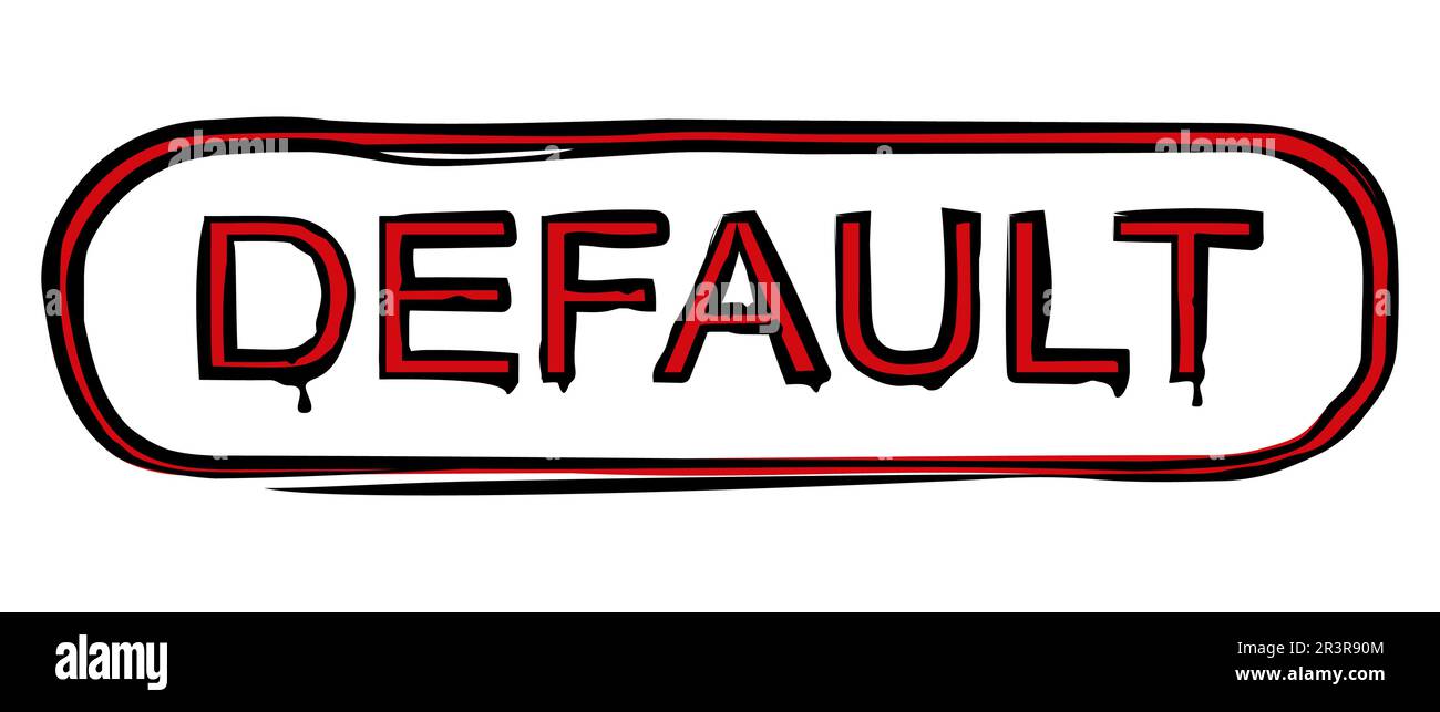 Text Default in frame isolated on white background. Economic collapse ...