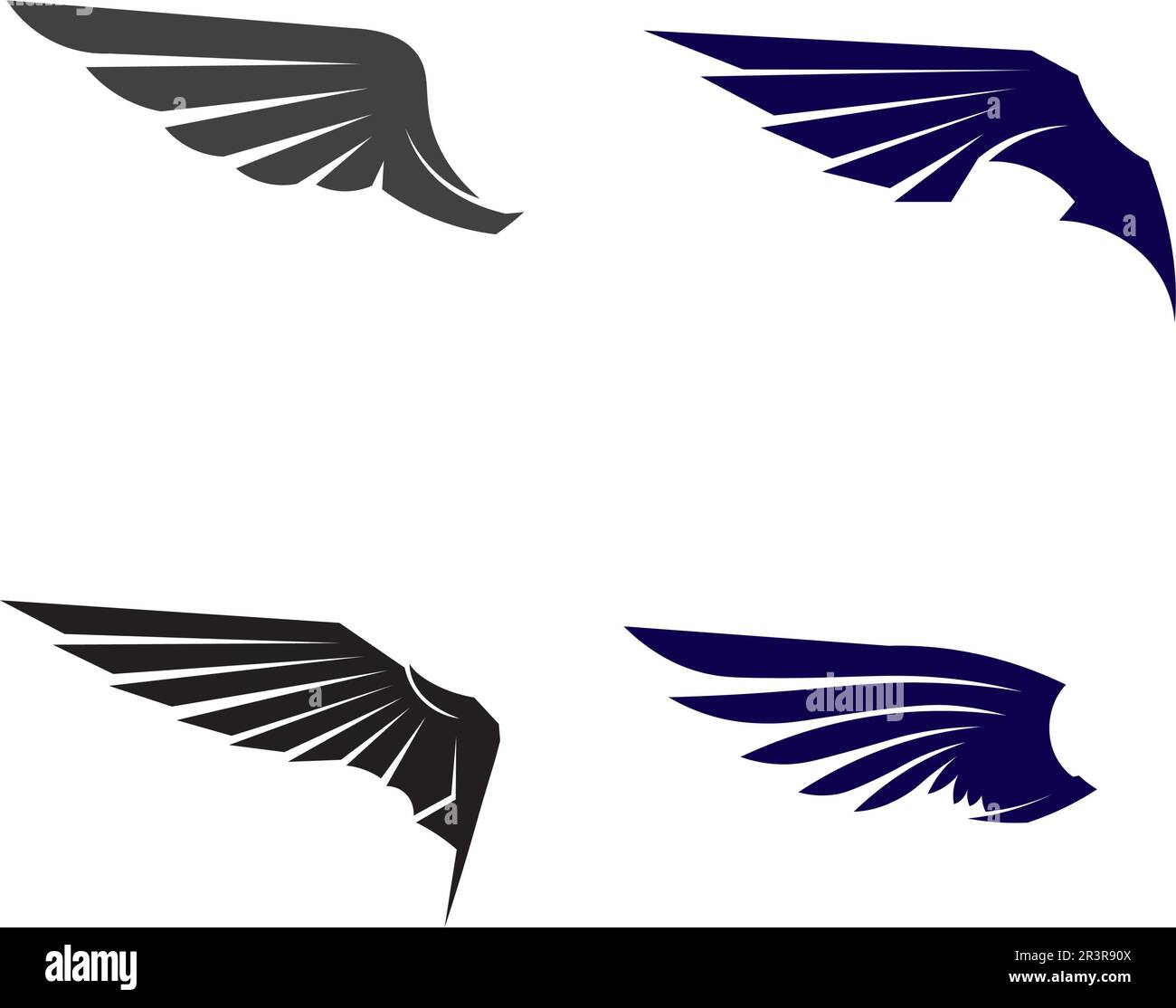 Black wing logo symbol for a professional designer Stock Vector Image ...