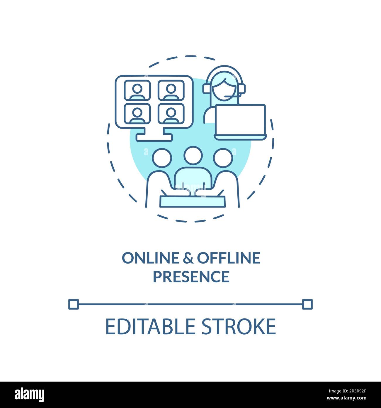 Online and offline presence turquoise concept icon Stock Vector Image ...