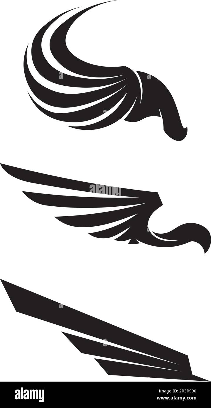 Black wing logo symbol for a professional designer Stock Vector Image ...