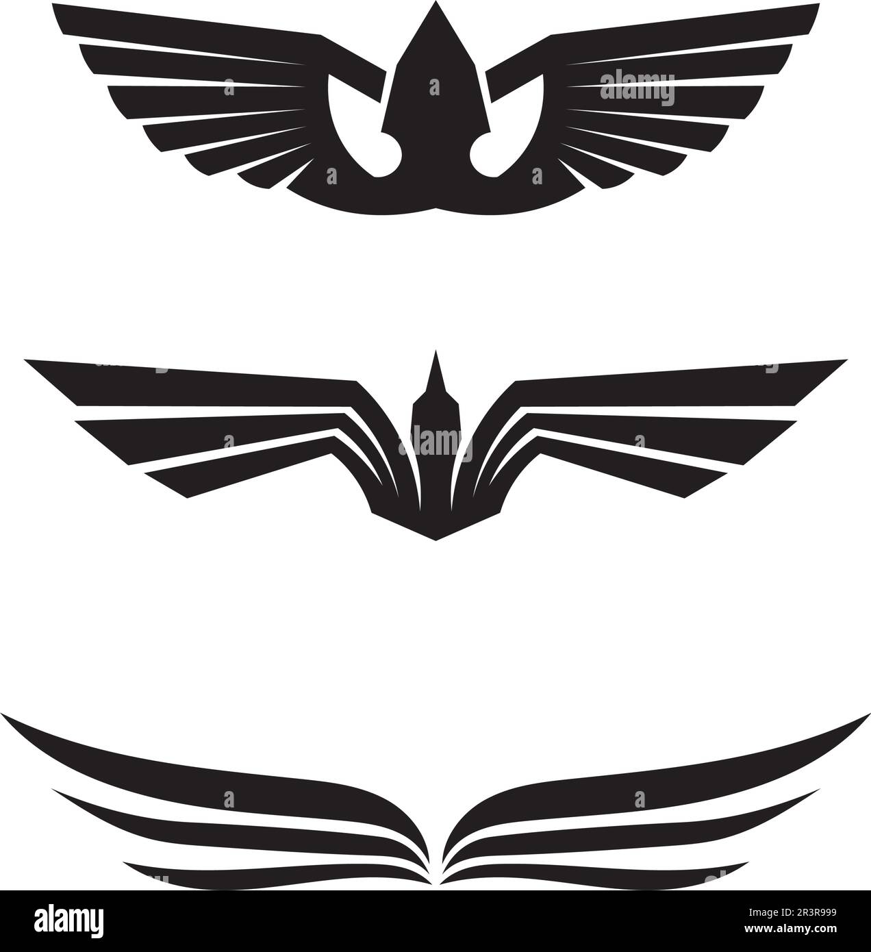Black wing logo symbol for a professional designer Stock Vector Image ...