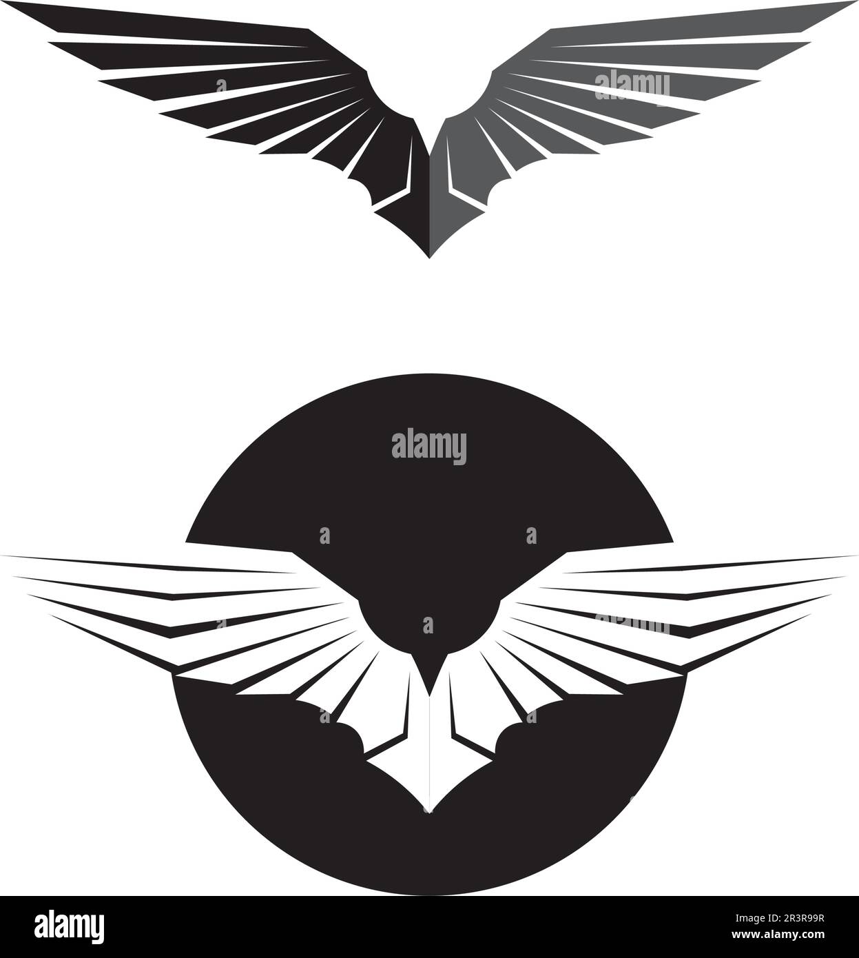 Black wing logo symbol for a professional designer Stock Vector Image ...