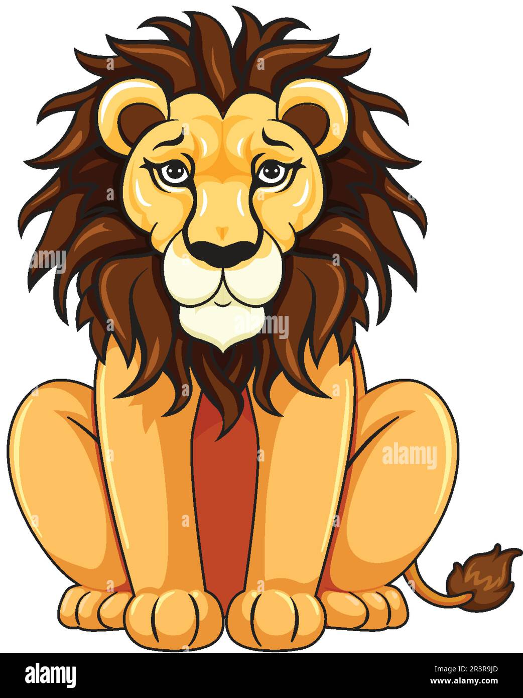 Lion sitting on the ground illustration Stock Vector Image & Art - Alamy