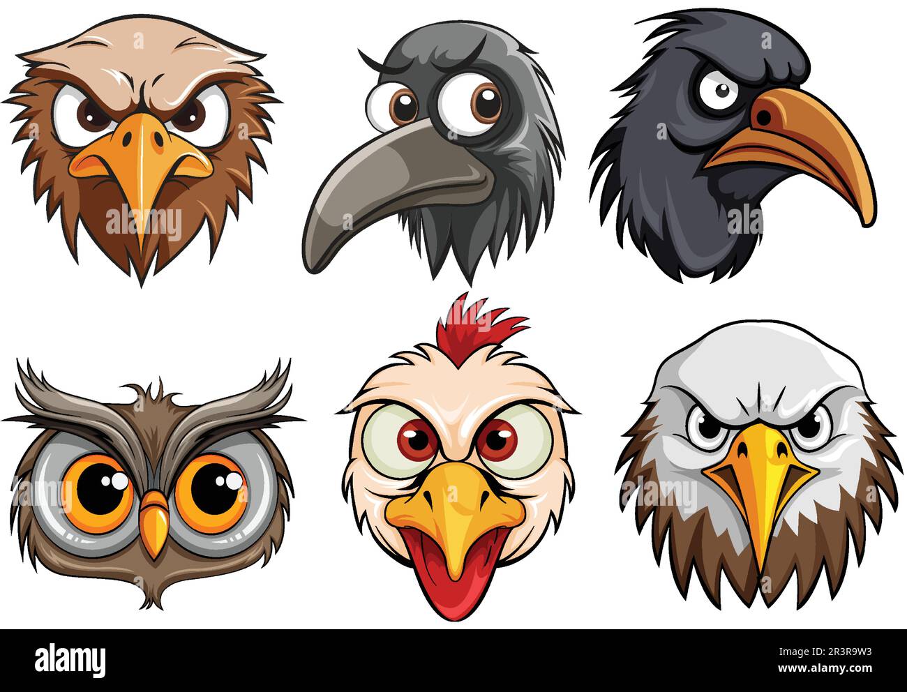 Winged Creatures Cartoon Character Set illustration Stock Vector Image ...