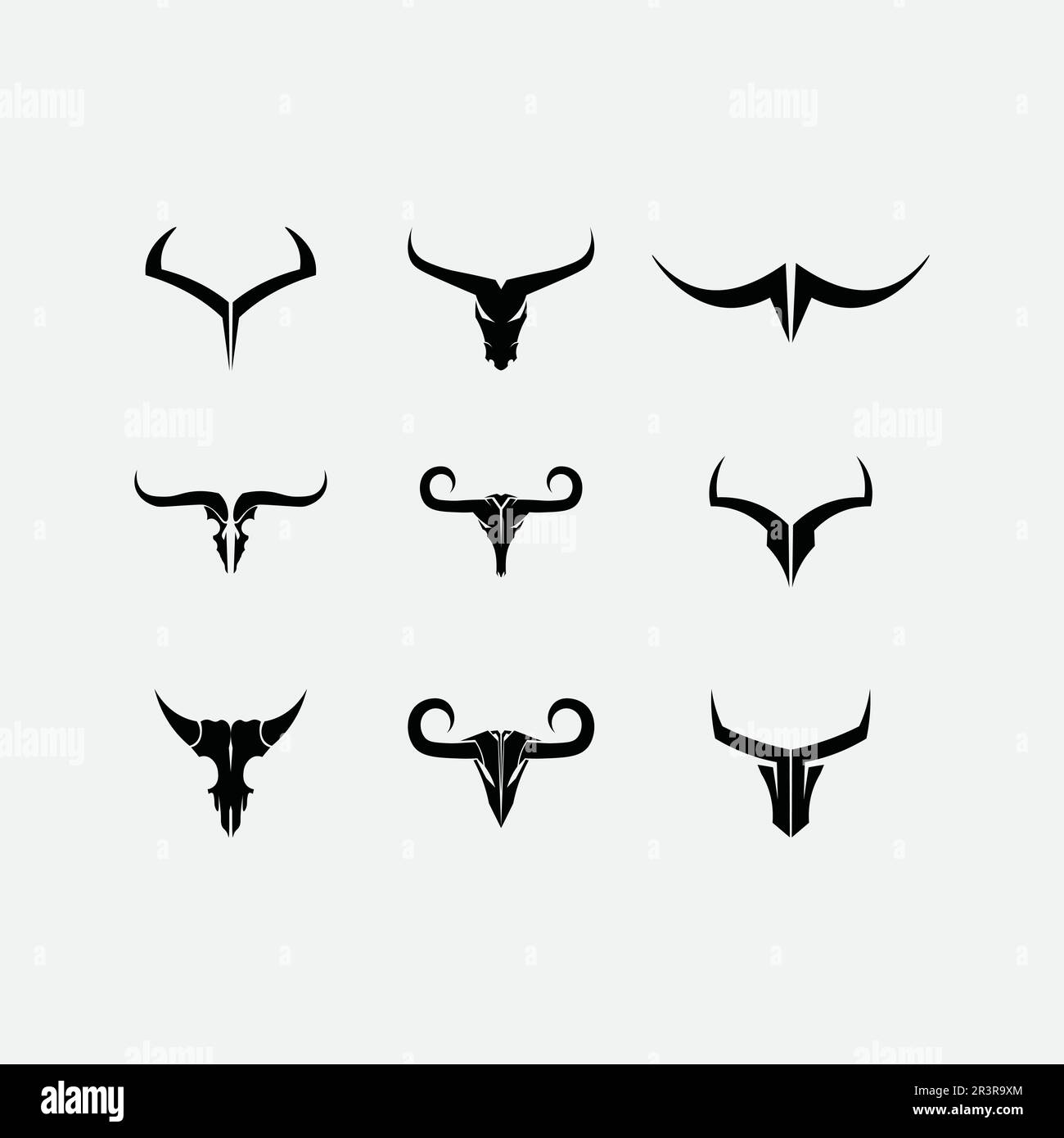 Bull and buffalo head cow animal mascot logo design vector for sport ...