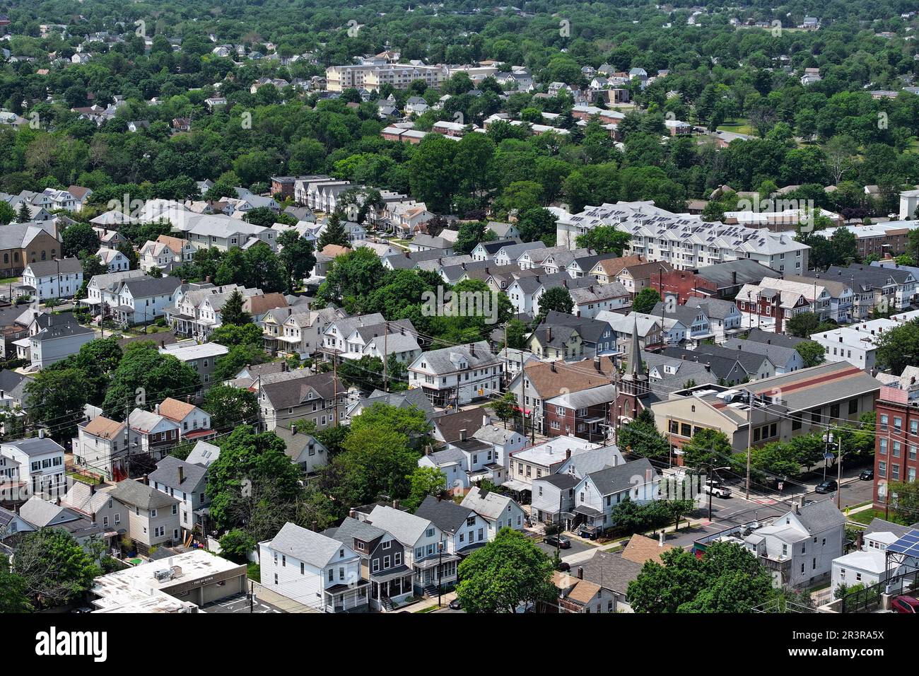 Aerial view of residential area in New Brunswick, NJ Stock Photo - Alamy