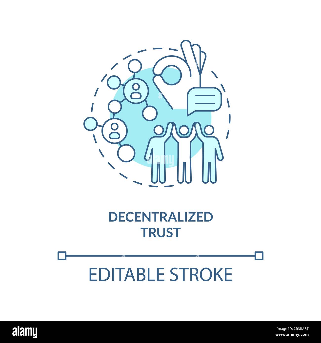 Decentralized trust turquoise concept icon Stock Vector Image & Art - Alamy