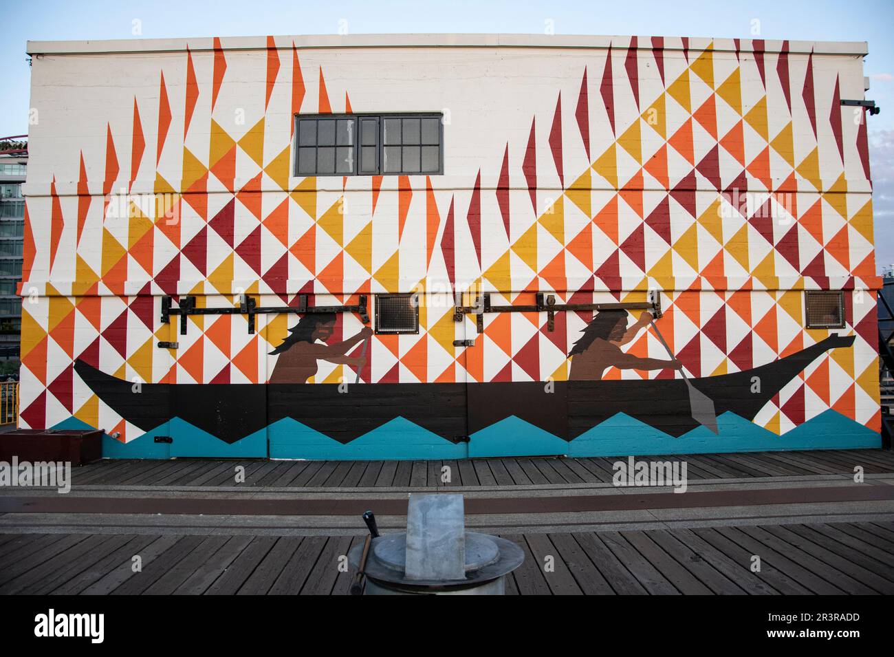 Mural on a building at The Shipyards in North Vancouver, British ...