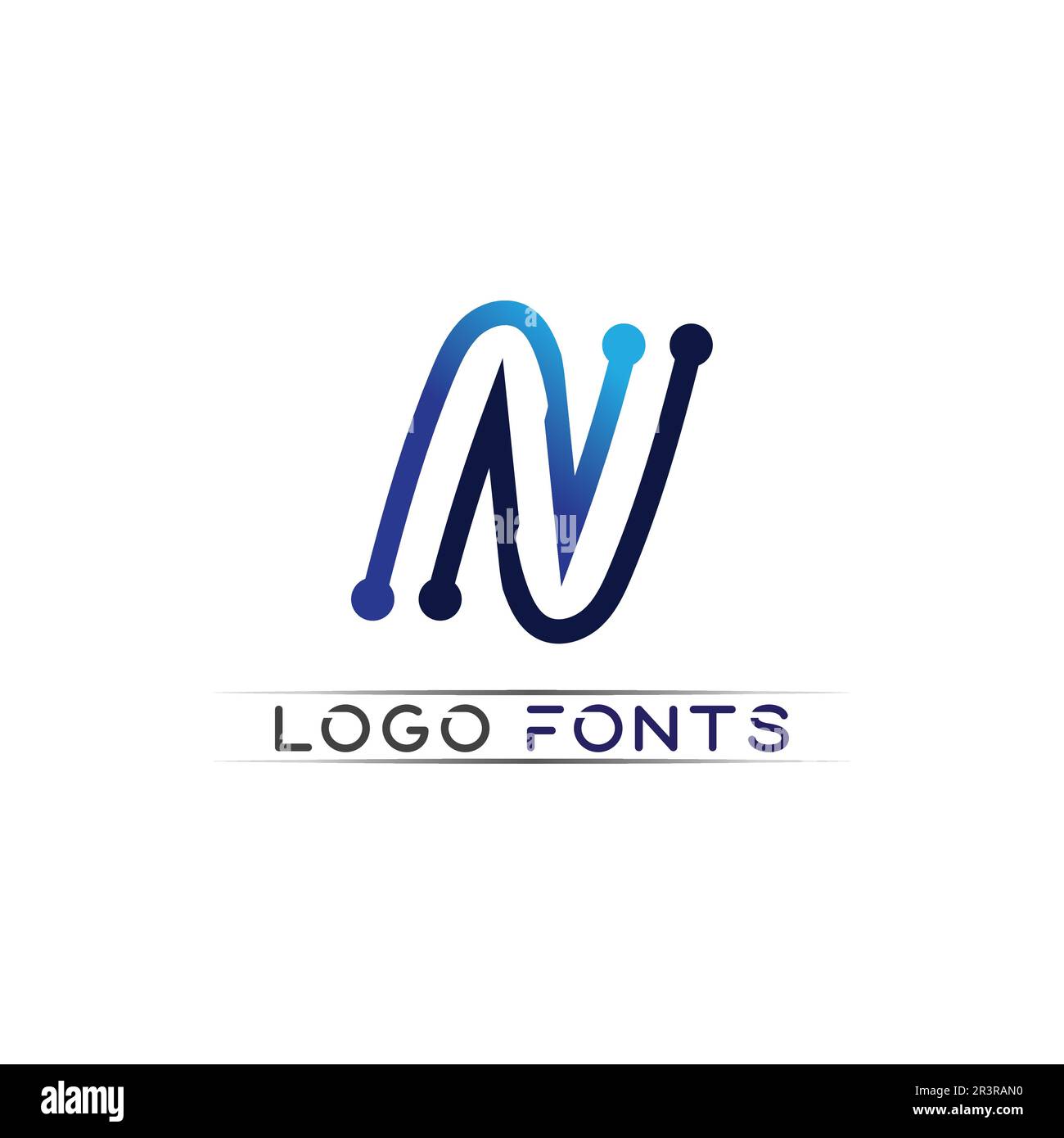N logo font company logo business and letter initial N design vector ...