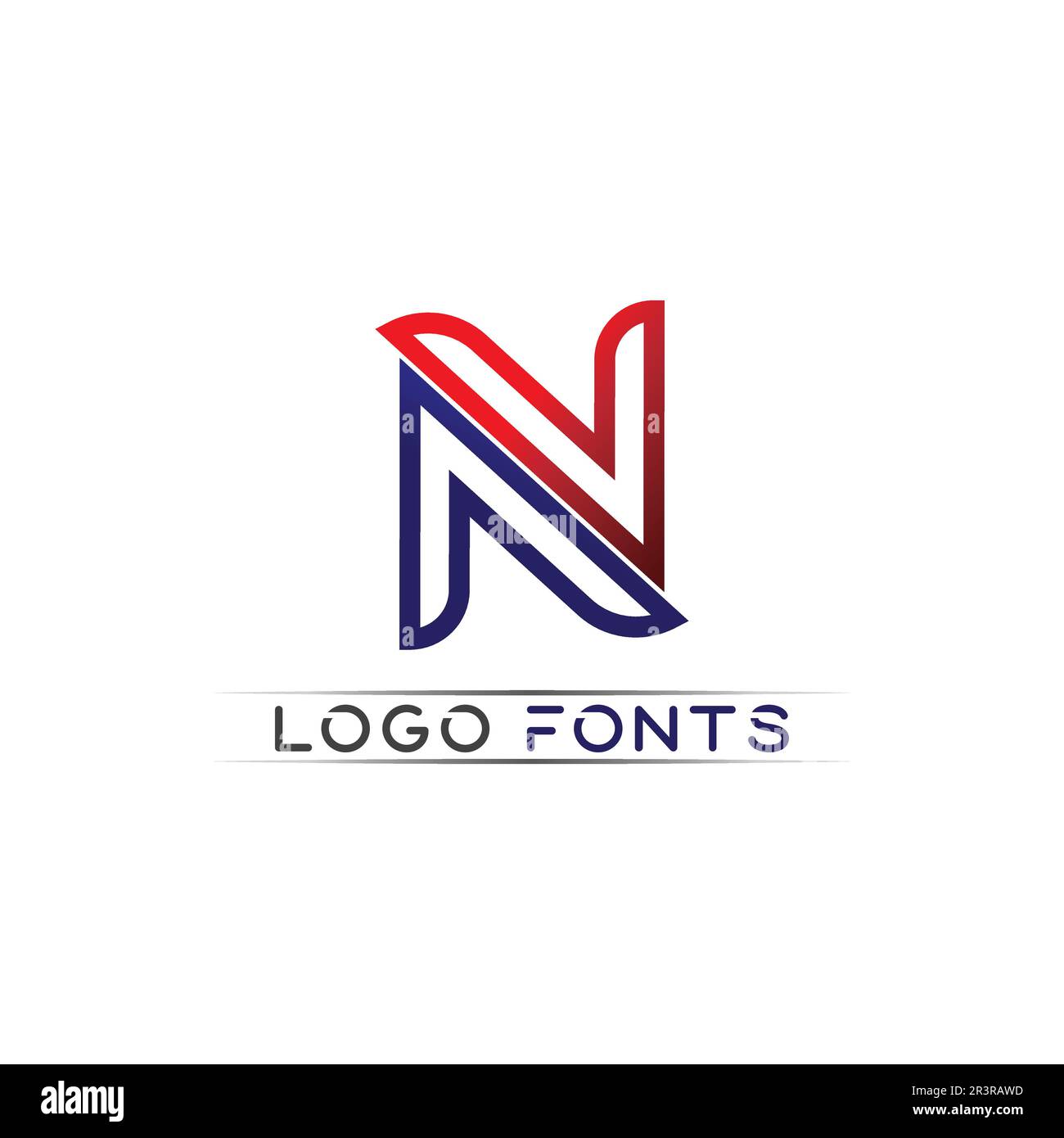 N logo font company logo business and letter initial N design vector ...