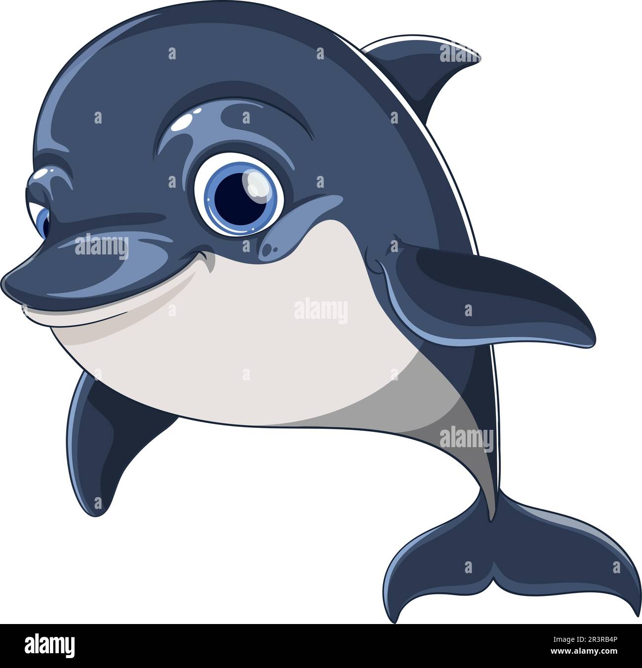 Cute dolphin cartoon character illustration Stock Vector Image & Art ...