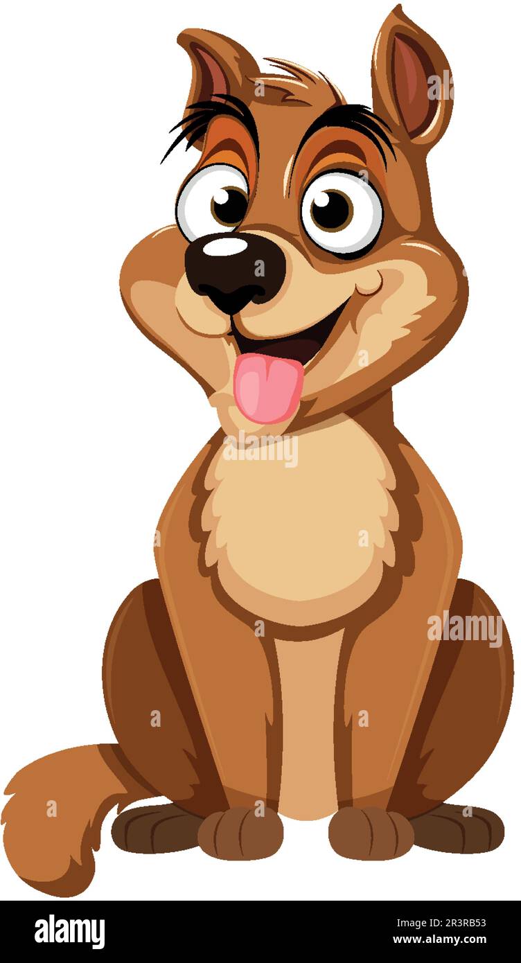 Adorable Brown Dog Cartoon Character illustration Stock Vector Image ...