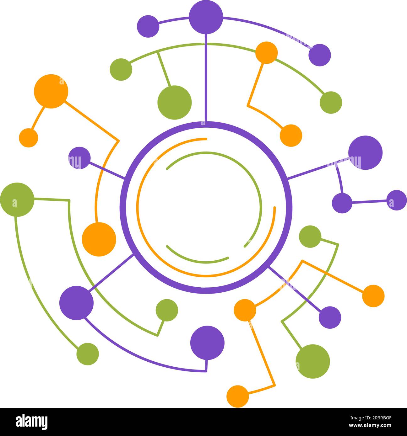 Abstract Social Network Vector Illustration with Polygonal Circles ...