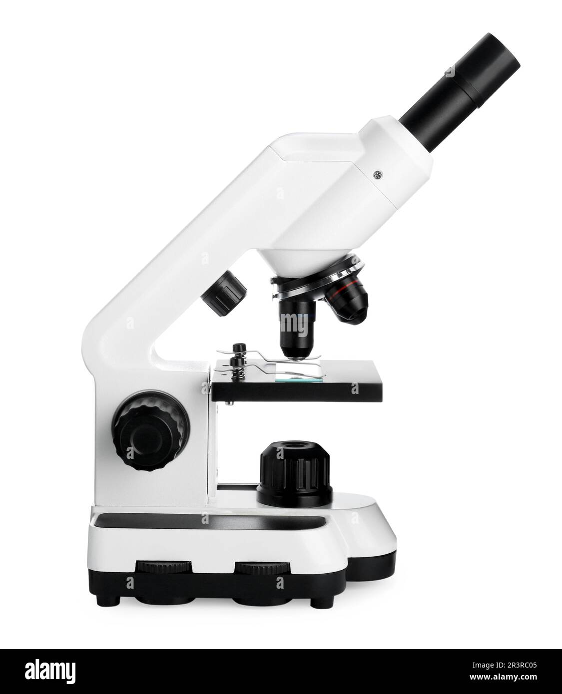 Modern microscope isolated on white. Medical equipment Stock Photo - Alamy