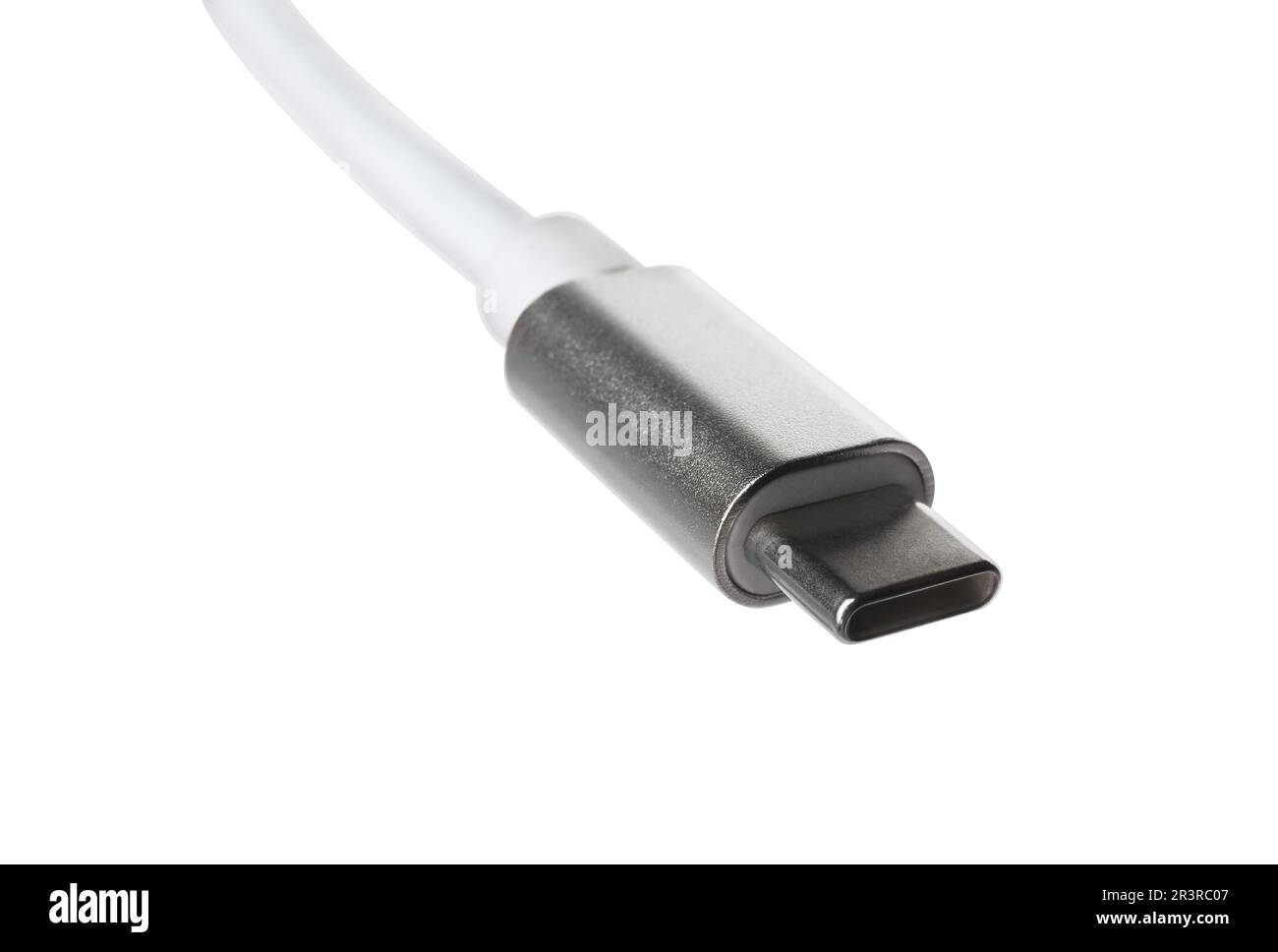 USB type C cable isolated on white. Modern technology Stock Photo - Alamy